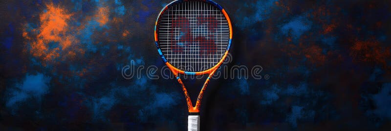Tennis Racket Against Dramatic Cloudy Background Stock Illustration ...