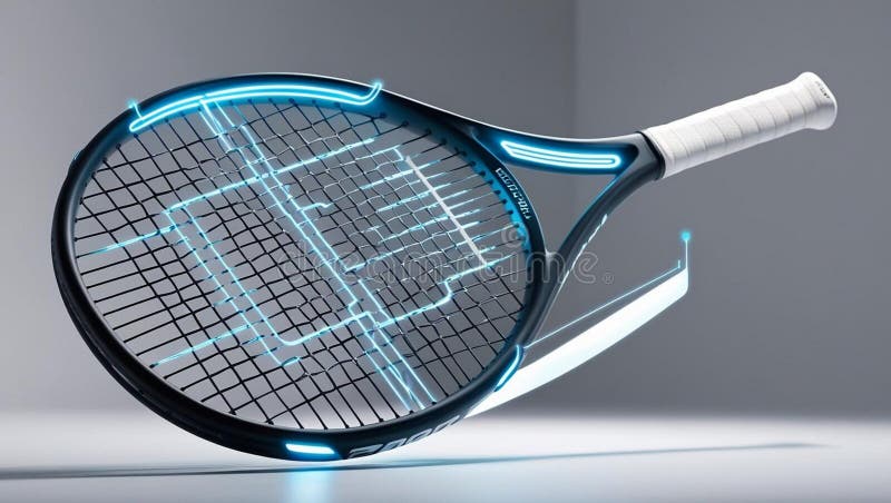 Tennis Racket with Artificial Intelligence Stock Illustration ...