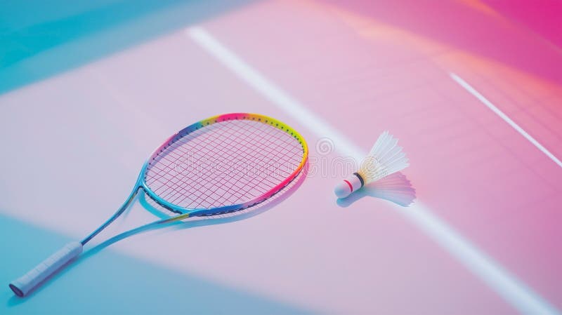A Tennis Racket and a Badminton Racket are on a Table Stock ...