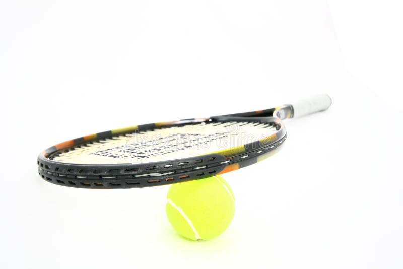 Tennis racket and ball stock image. Image of match, white - 18097723