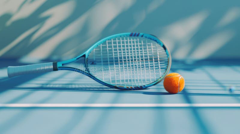 The Tennis Racket and Ball.AI Generated Image Stock Photo - Image of ...
