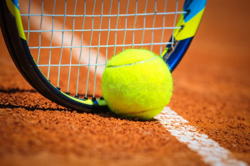 Tennis racket and ball stock image. Image of shot, leisure - 56140215