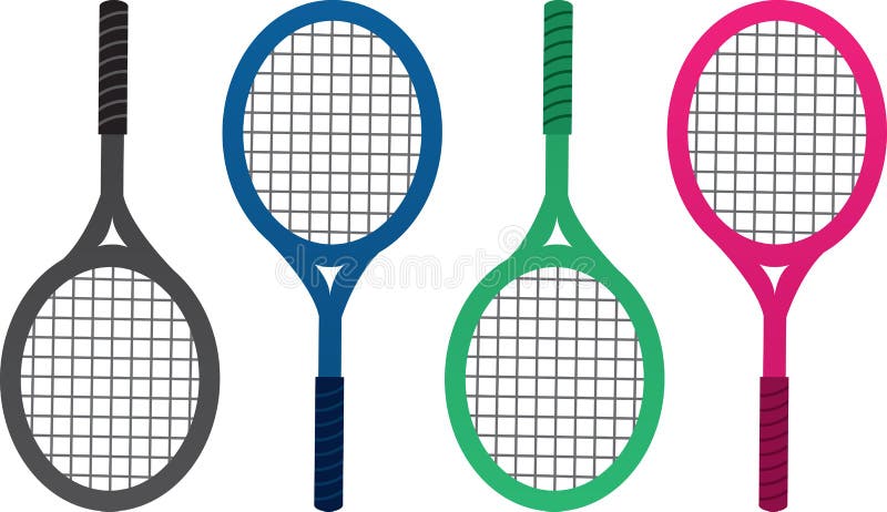 Tennis Racket Colors stock vector. Illustration of exercise - 31613647