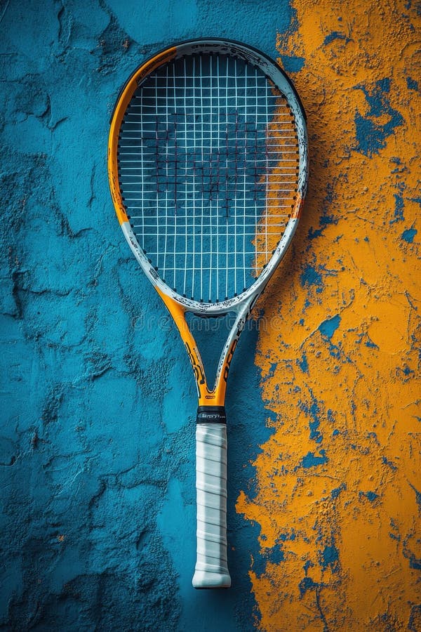 Brightly Colored Background with a Tennis Racket Showcased Against a ...