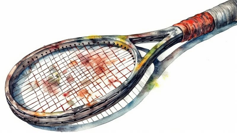 Tennis Racket Drawing Generative AI Stock Illustration - Illustration ...