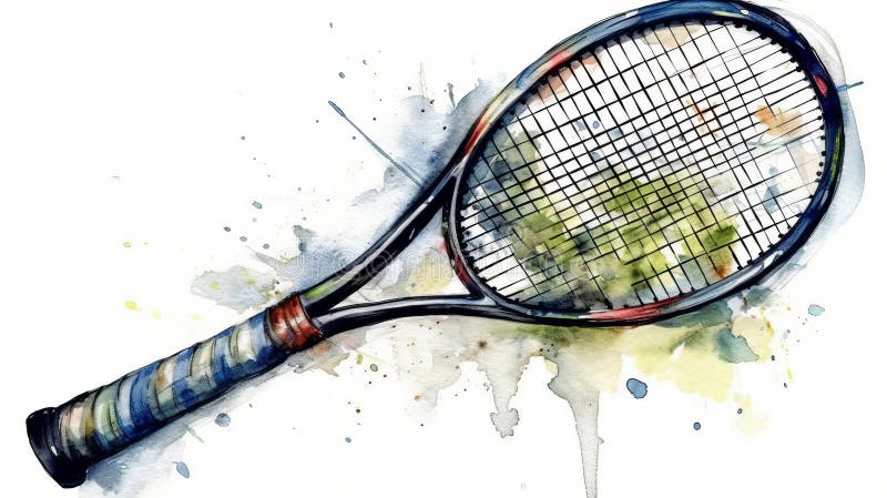 Tennis Racket Drawing Generative AI Stock Illustration - Illustration ...
