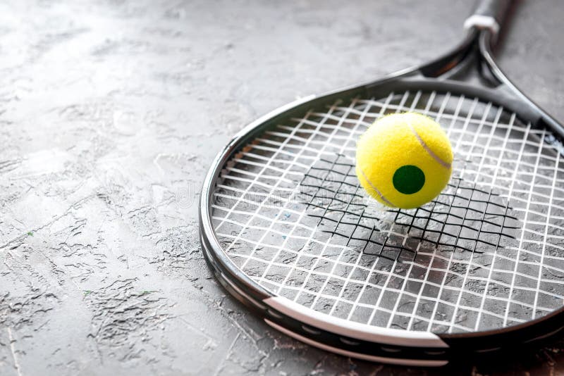 Tennis Racket on Gray Background Close Up Stock Photo - Image of ...