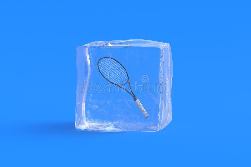Tennis racket in ice cube stock illustration. Illustration of concept ...
