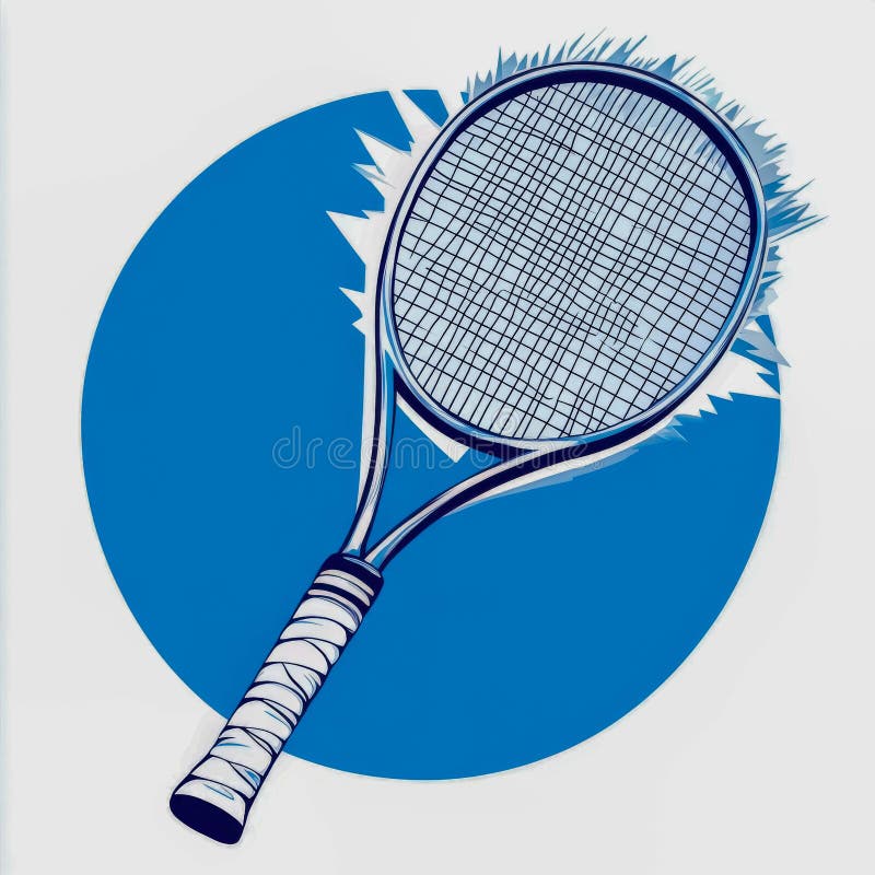 Tennis Racket Illustration with Dynamic Design Elements Showcasing ...