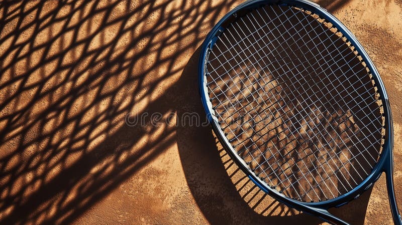 A Tennis Racket is Laying on the Ground Stock Illustration ...