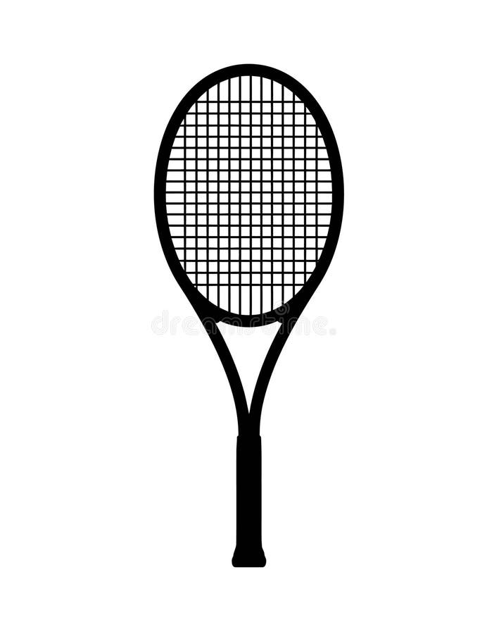 Tennis racket silhouette stock illustration. Illustration of black ...