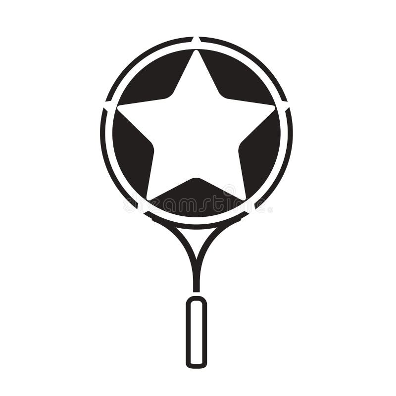 Tennis Racket with Star Vector Drawing Stock Vector - Illustration of ...