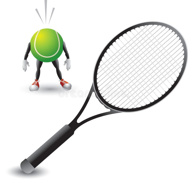 Tennis Racket and Tennis Ball Character Stock Vector - Illustration of ...