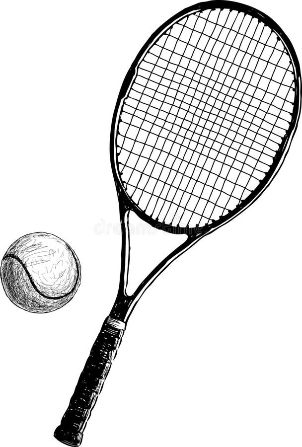 Tennis Racket stock vector. Illustration of sketch, tennis - 33114420