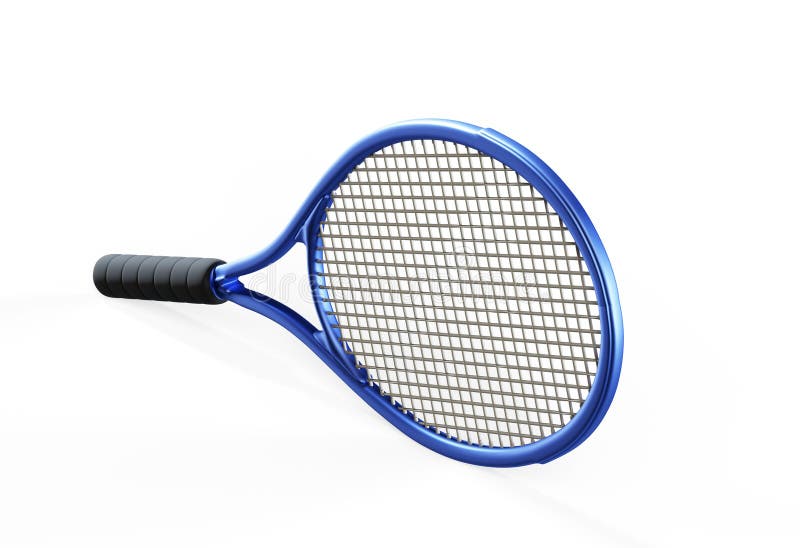 Tennis Racket on White 3d Render Stock Illustration - Illustration of ...