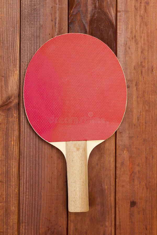 Tennis Racket on a Wooden Table Stock Photo - Image of orange, pong ...