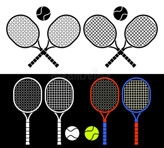 Crossed Tennis Rackets Vector Stock Illustrations – 226 Crossed Tennis ...