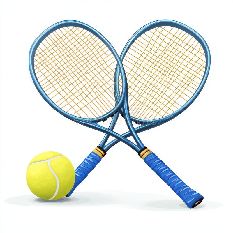 Tennis Rackets and Ball Ready for a Game Stock Illustration ...