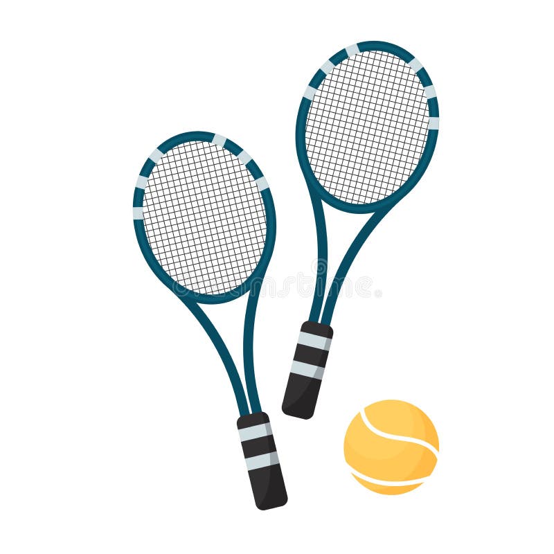 Tennis racquets and ball stock vector. Illustration of round - 264692118