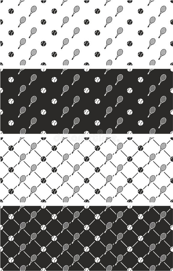 Tennis Ball Seamless Pattern Green Color Set Stock Vector ...