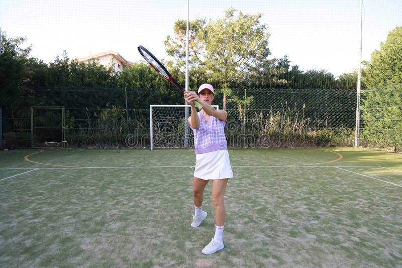 Tennis Shot Movement Training in a Grass Court Stock Photo - Image of ...