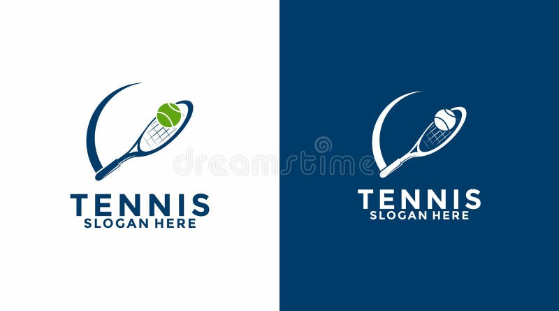 Tennis Sport Logo Designs Template with Racket and Ball Tennis Vector ...