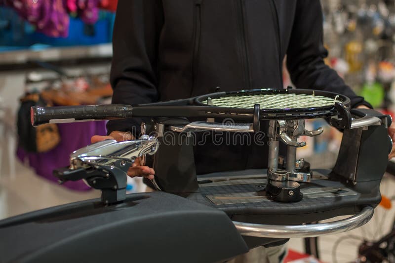 Tennis Stringer Doing Racket Stringing Stock Image - Image of craft ...