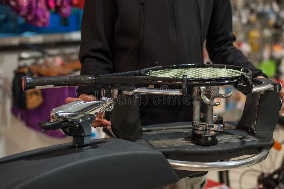 Tennis Stringer Doing Racket Stringing Stock Image - Image of craft ...