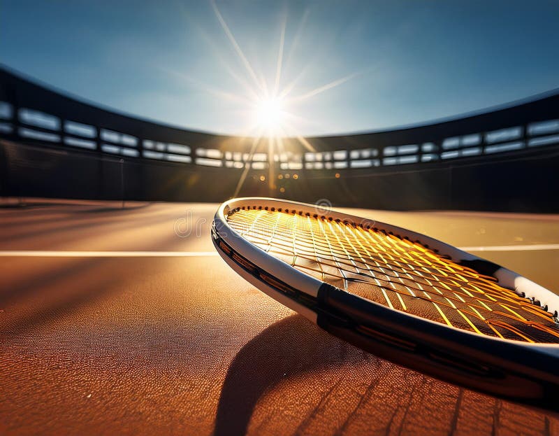 Tennis Strings in Sharp Detail with the Sun Shining through the Racket ...