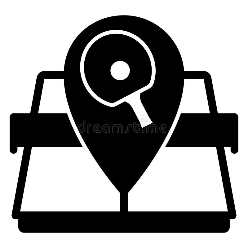 Tennis Table with Location Pin Solid Icon, Tennis Game Concept. Vector ...