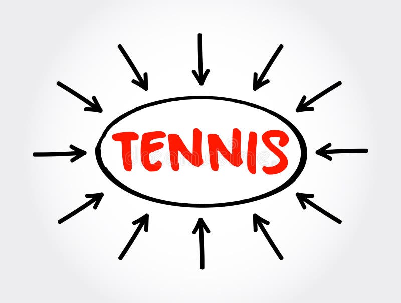 Tennis Text with Arrows, Sport Concept for Presentations and Reports ...