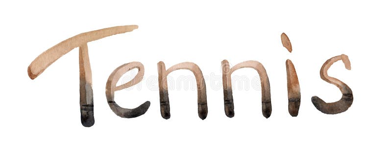 Tennis Text Isolated on White Stock Illustration - Illustration of ...