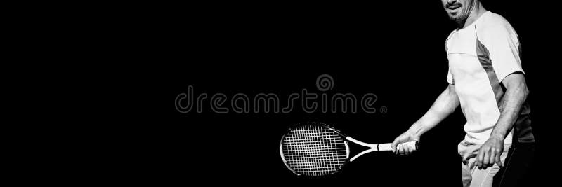 Tennisman Holding a Tennis Racket Stock Photo - Image of bounce ...