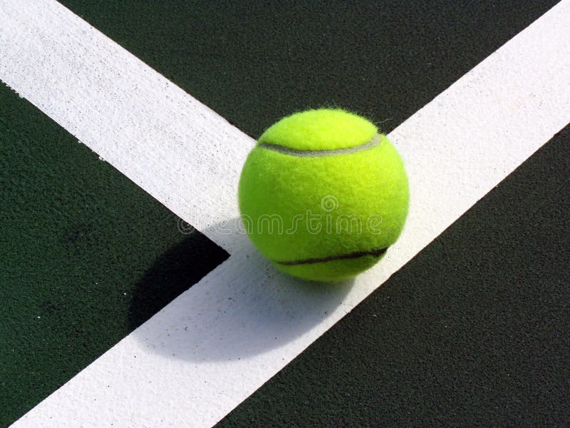 Tennist Ball on the Line stock photo. Image of edges, stripes - 29496