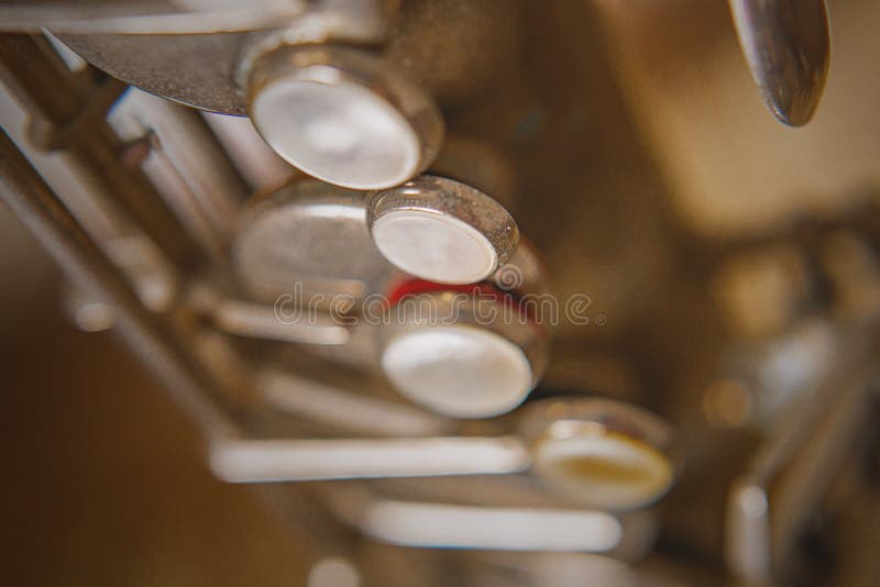 Tenor Saxophone - Keys of a Sax. Stock Photo - Image of detail, alto ...