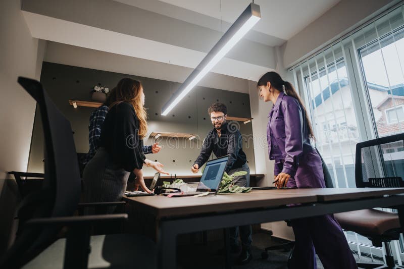 Tense Discussion among Business Colleagues in a Modern Office Stock ...