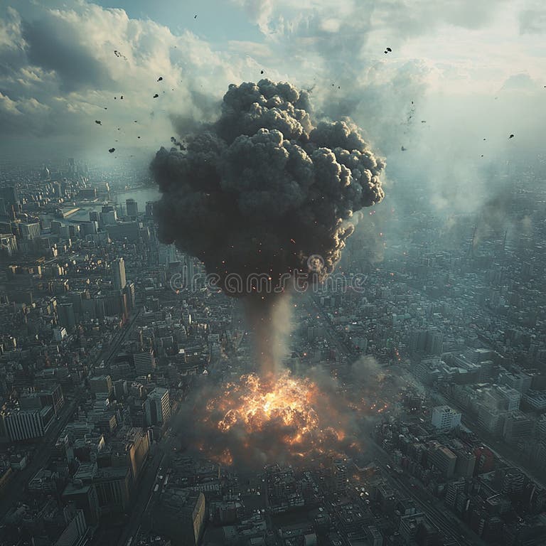 Split Second before an Atomic Bomb Impact Stock Illustration ...