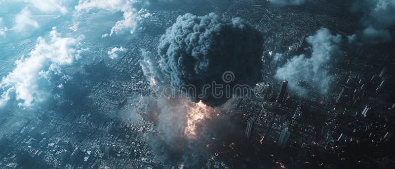 Split Second before an Atomic Bomb Impact Stock Illustration ...