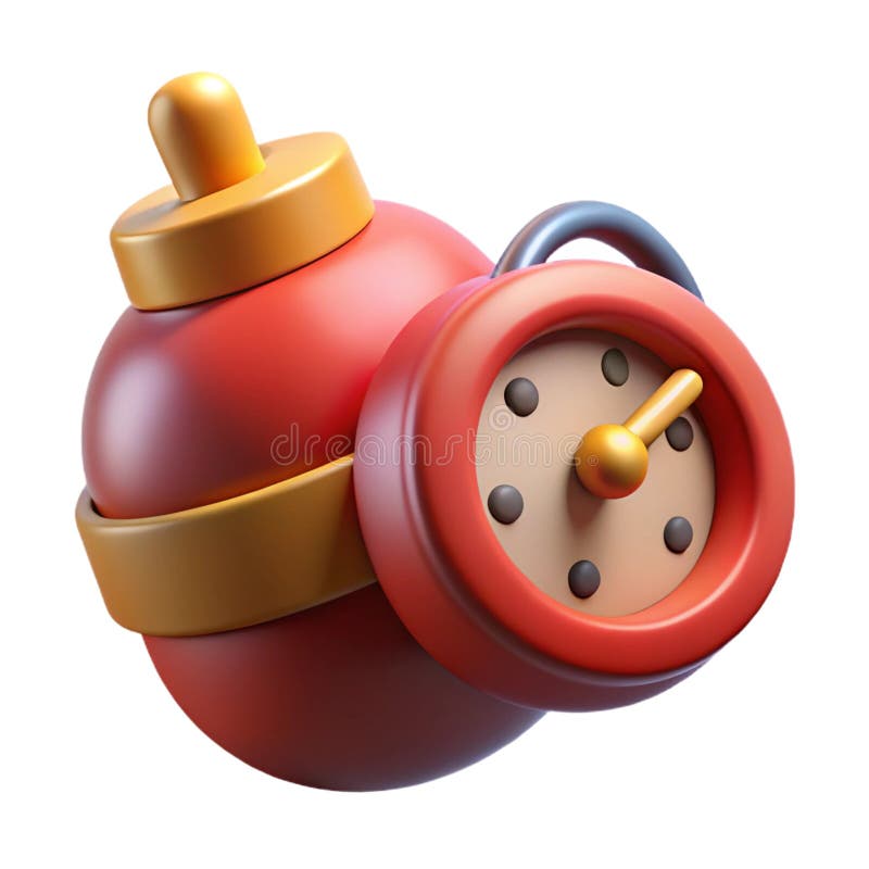 Time Bomb with Dynamite and Timer on White Background Stock ...