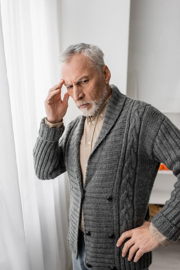 Tense Man Suffering from Memory Loss Stock Image - Image of brain ...