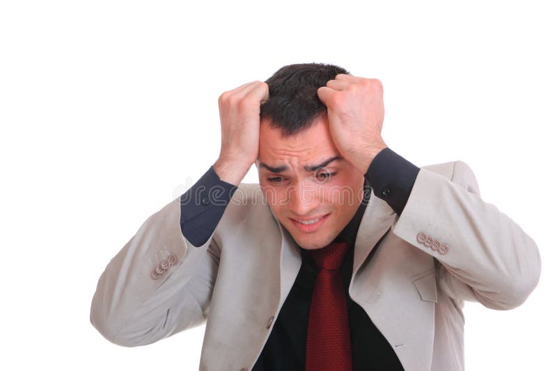 Tensed young business man stock photo. Image of formal - 16492454