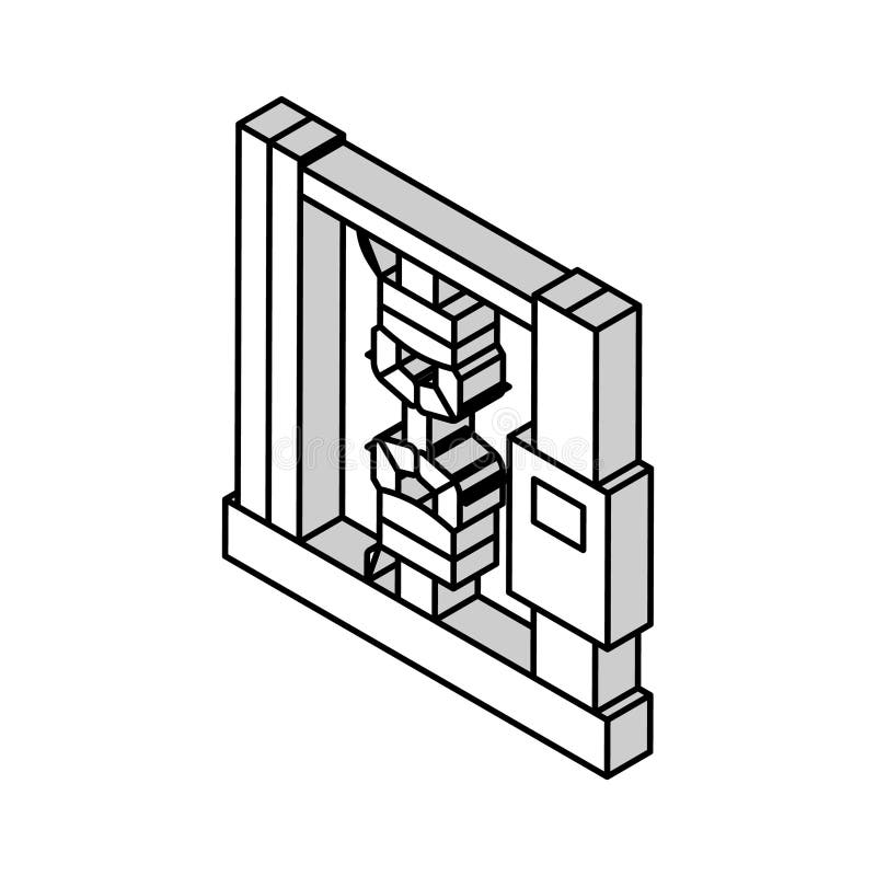 Tensile Testing Materials Engineering Isometric Icon Vector ...