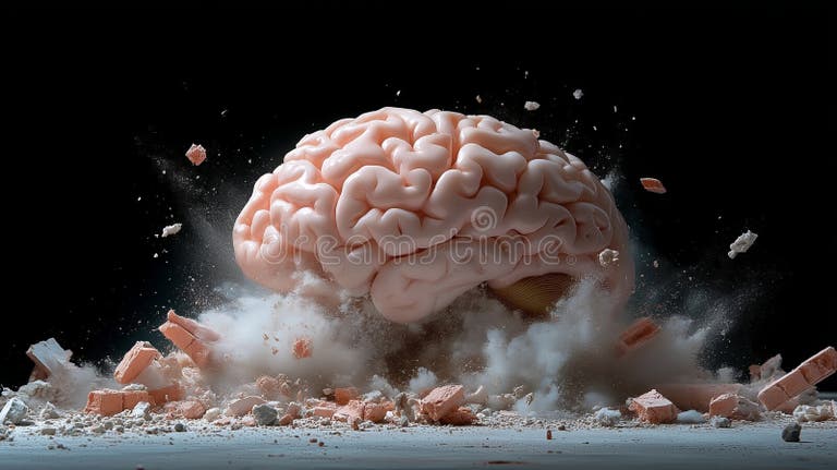 The Tension is Rising, the Brain is Ready To Explode at Any Second. Mind Power, Concept Stock ...