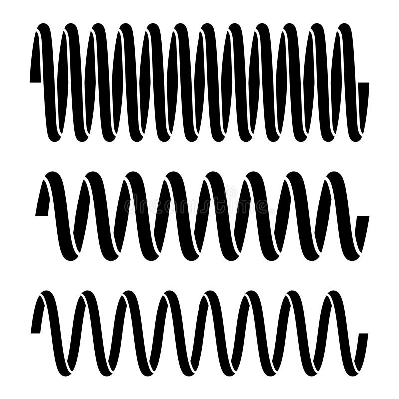 Tension Spring Black Symbols Stock Vector - Illustration of absorber ...