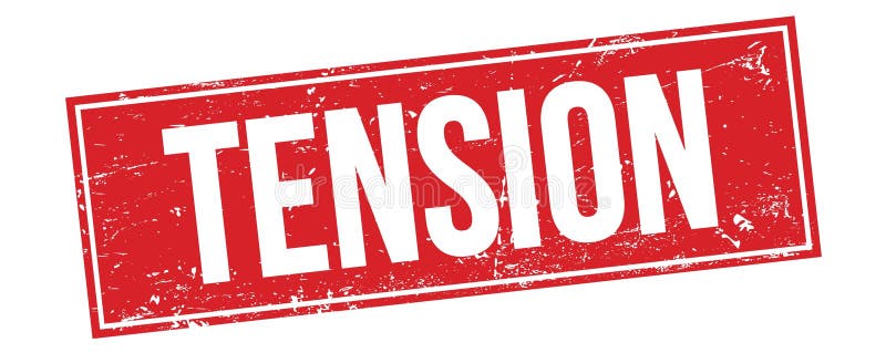 TENSION Text on Red Grungy Rectangle Stamp Stock Illustration ...