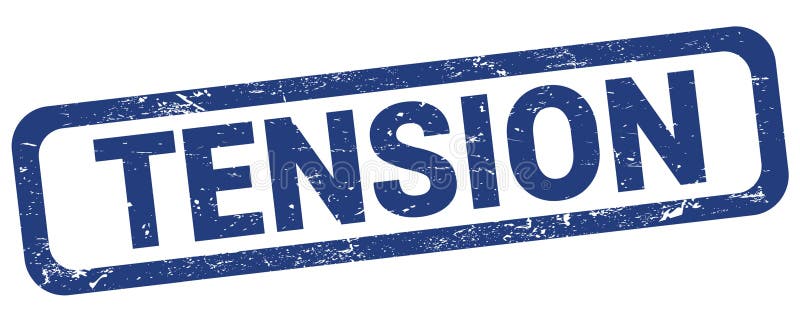 TENSION Text Written on Blue Rectangle Stamp Stock Illustration ...