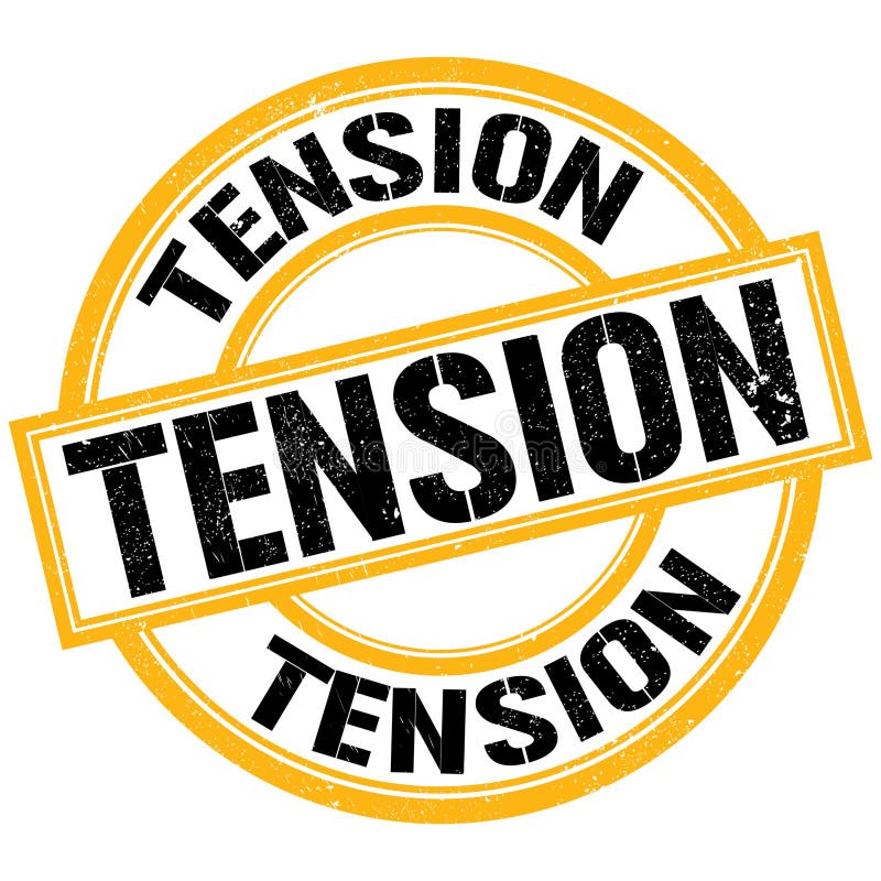 TENSION Text on Yellow-black Round Stamp Sign Stock Illustration ...