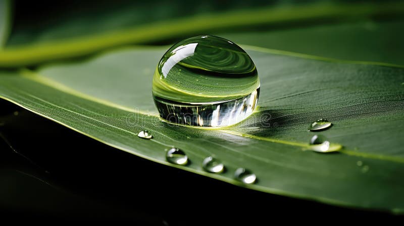 Tension water drop leaf stock illustration. Illustration of water ...