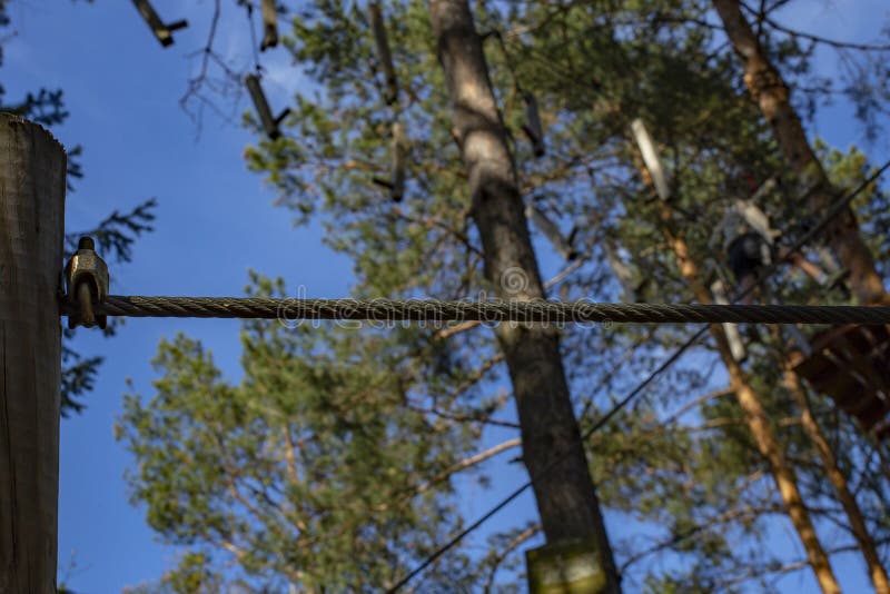 Tensioned Steel Wire on a Forest Adventure Obstacle Course, with ...