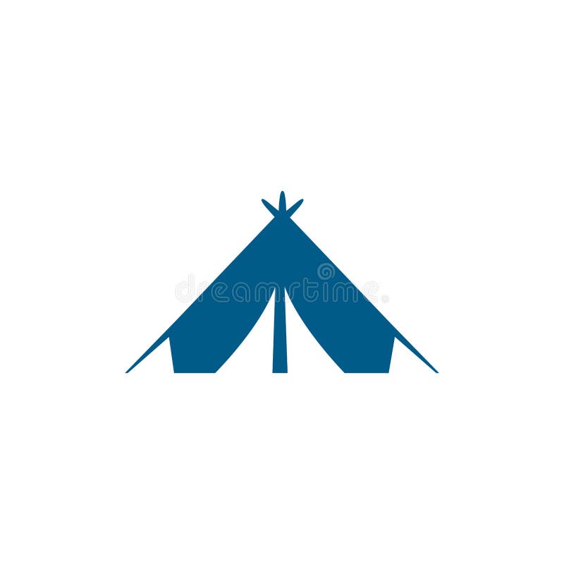 Tent Blue Icon on White Background. Blue Flat Style Vector Illustration ...